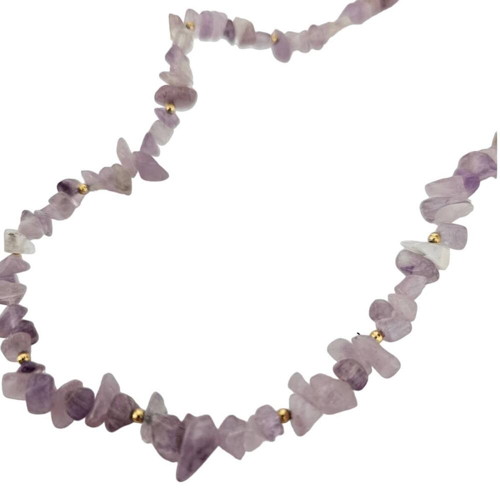Vintage Single Strand Chip Stone Light Amethyst Beade… - Gem